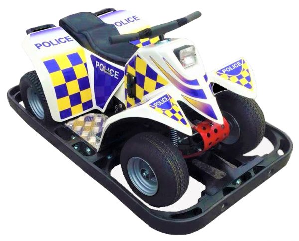 Police Quad Bike Battery Operated Track Ride - Leisurematic